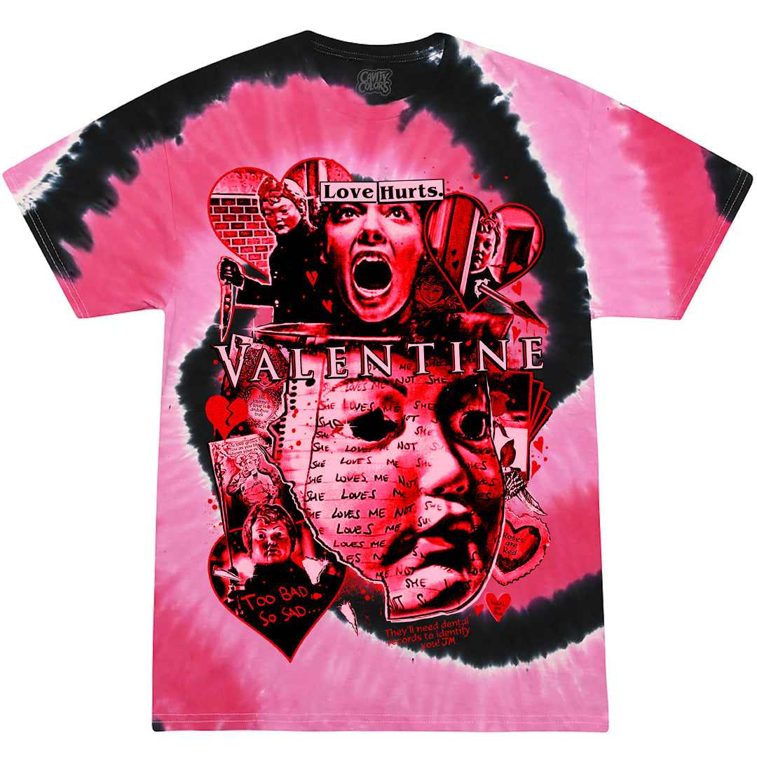 VALENTINE: LOVE HURTS - TIE-DYE T-SHIRT (BLEEDING HEART VARIANT ...